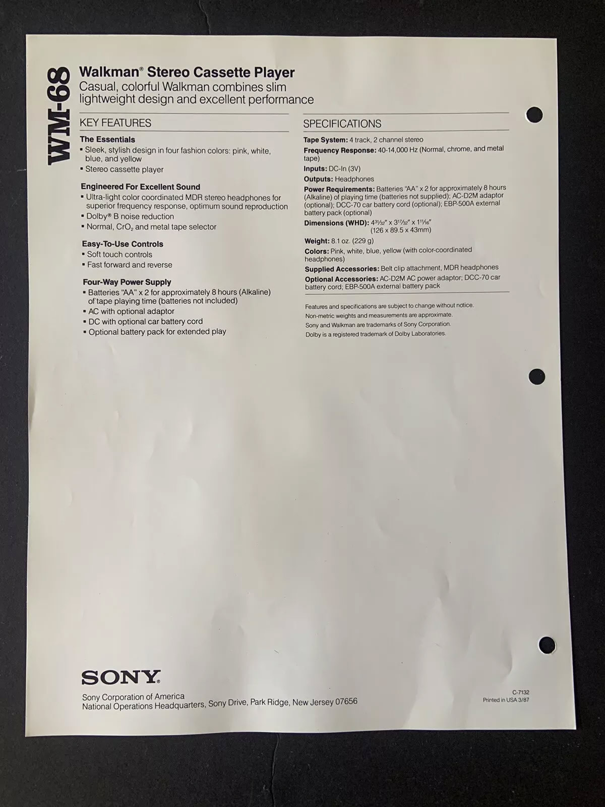 Sony WM-68 Walkman.land