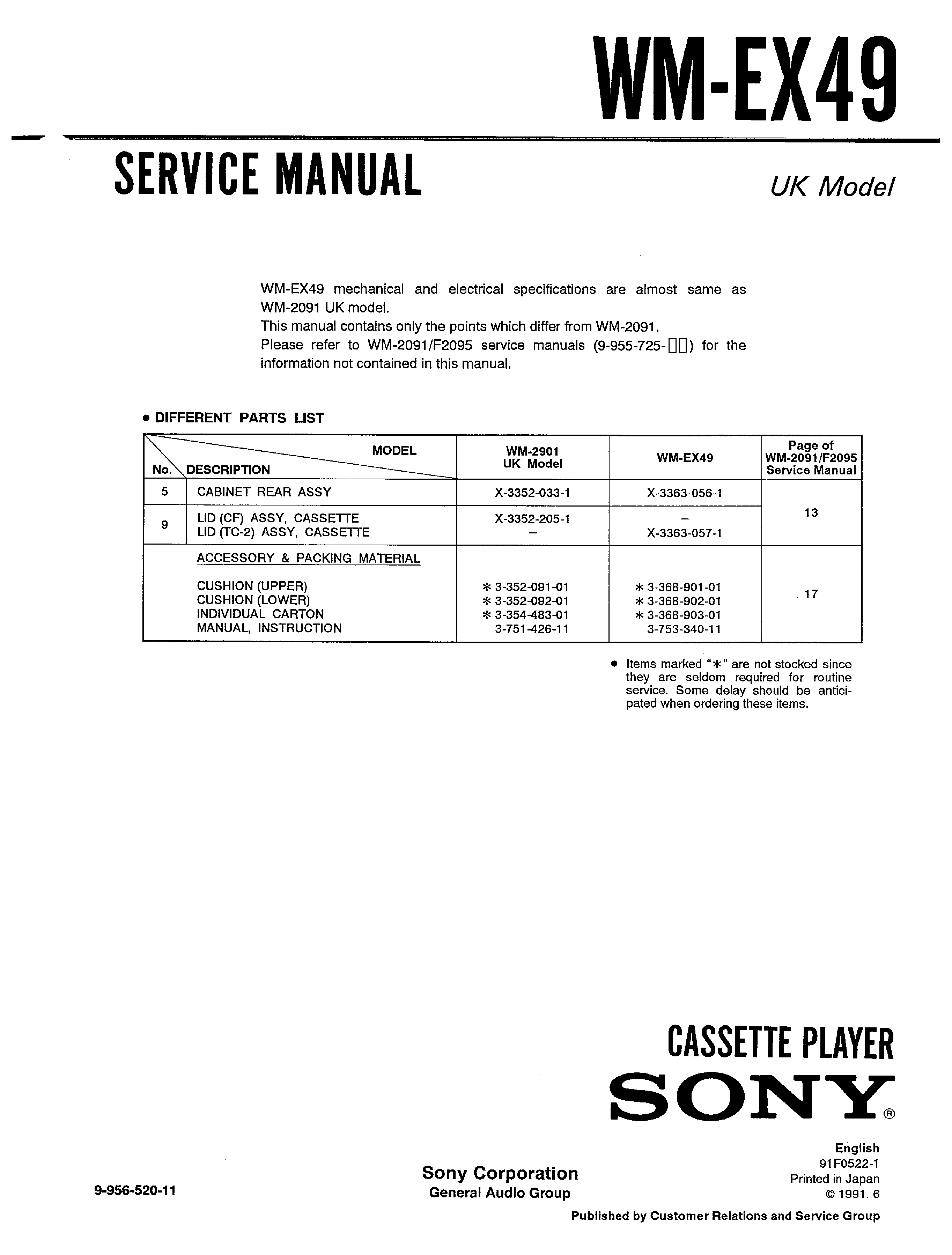Sony WM-EX49 Walkman.land